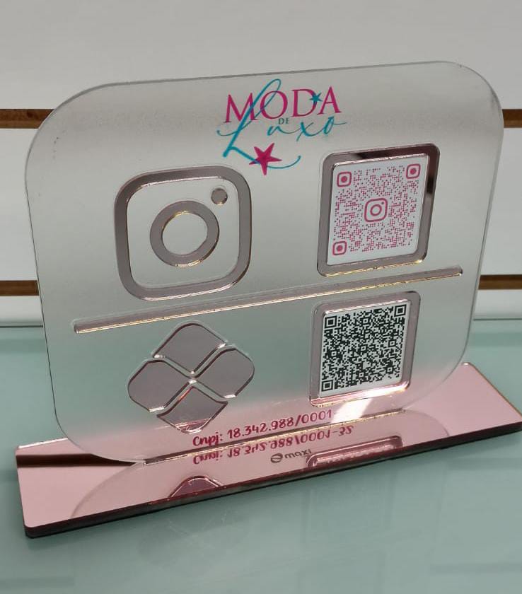 Display de Qr Code Acrílico Grateado (3 Qr Codes) - PREMIUM - Maxi ...
